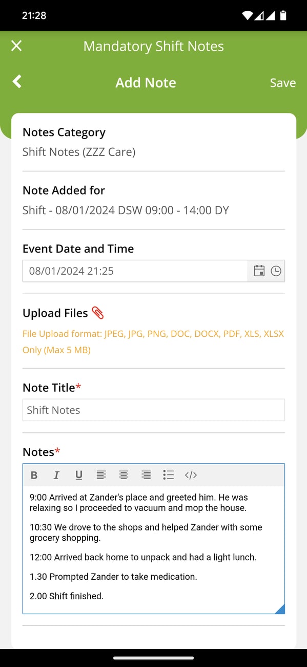 Member Guide - Submitting a Timesheet